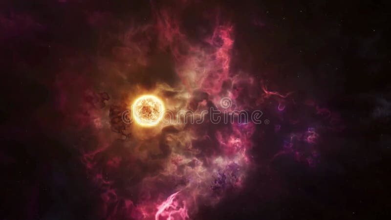 Formation of a New Star Inside a Nebula of Gas and Dust. Stock Video ...