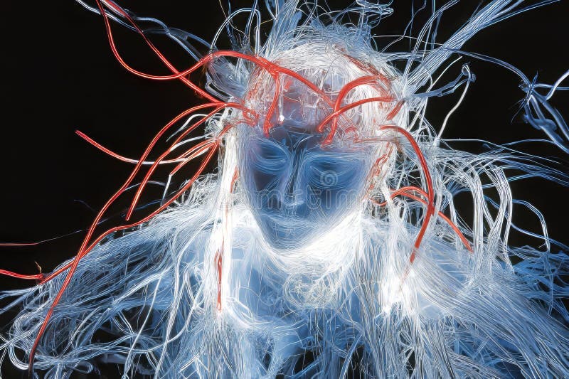 The Formation of a Scary Face in Neon is Achieved through Lines of ...