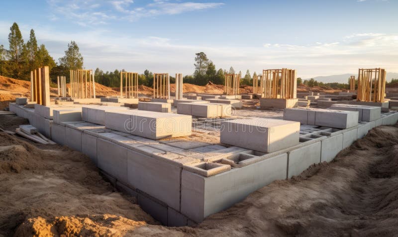 A Formation of Solid Blocks on an Earthy Landscape Stock Illustration ...