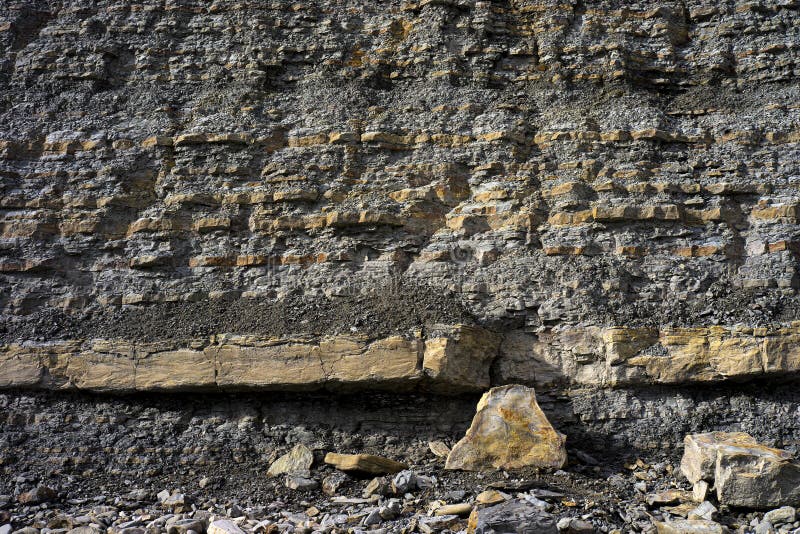 Formation of a Stacked Layers of Rocks Stock Photo - Image of natural ...