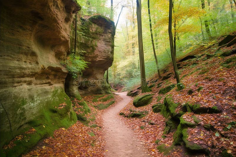 Formations Rock Sandstone Forest Hiking Berdorf Echternach Luxembourg ...