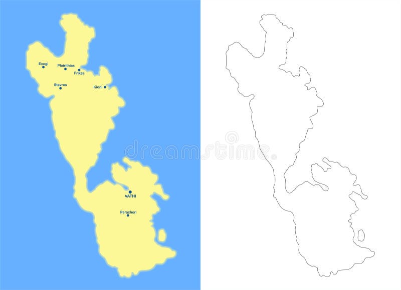Formato Cdr De Mapa De Isla De Ithaca Ilustración del Vector ...