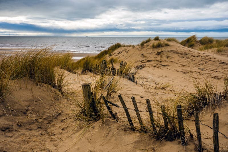 Formby Beach, UK stock image. Image of nature, clouds - 211272771