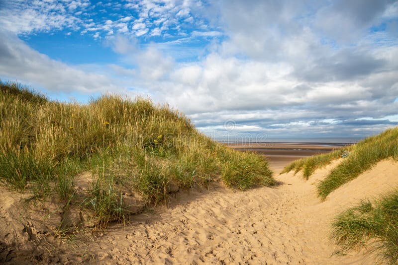 Formby Sand Dunes And Beach Stock Image - Image of beauty, europe ...