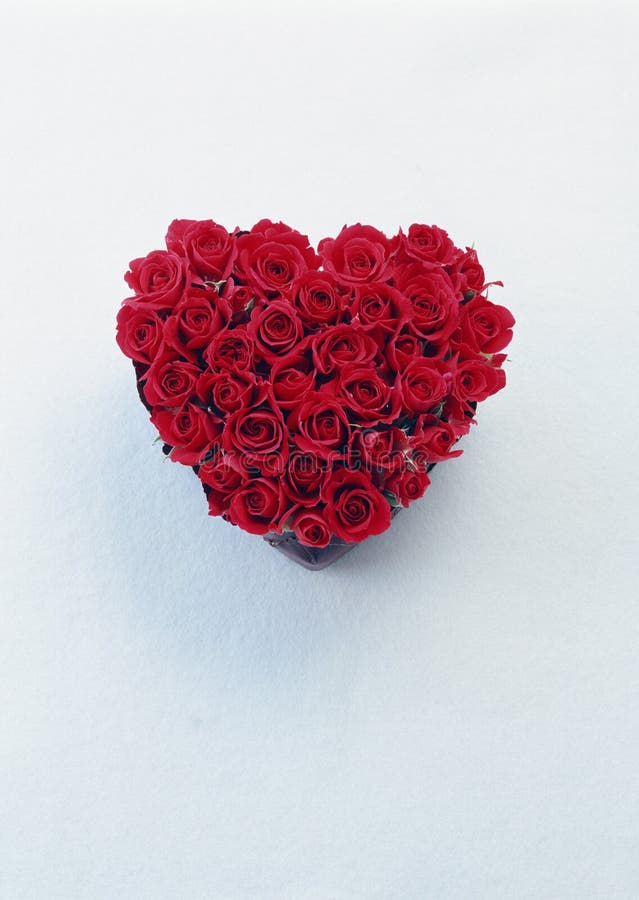 Forme De Coeur Faite De Roses Rouges Photo stock - Image du amour ...
