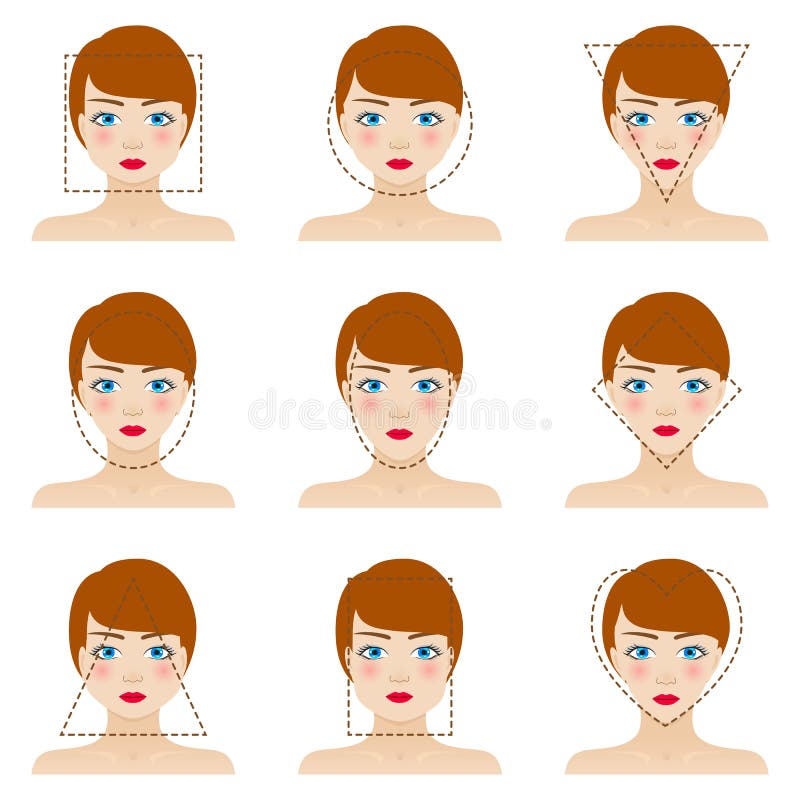Forme Del Fronte Della Donna Differente Fissate Illustrazione ...