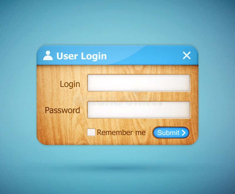 Forme En Bois De Login De Couleur Bleue Illustration de Vecteur ...