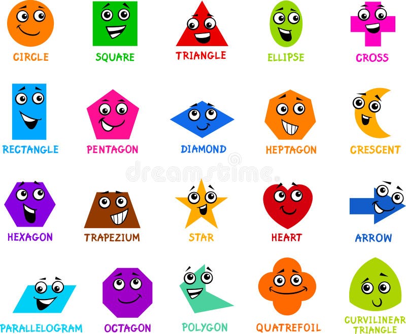 Forme Geometriche Di Base Del Fumetto Illustrazione Vettoriale ...