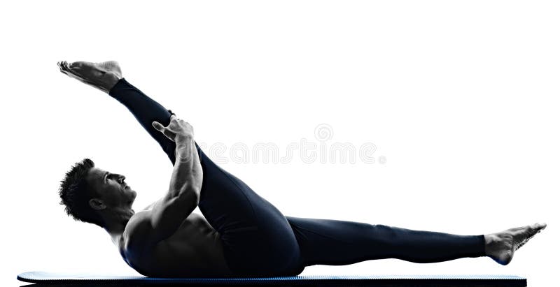 Forme Physique D'exercices De Pilates D'homme D'isolement Image stock ...