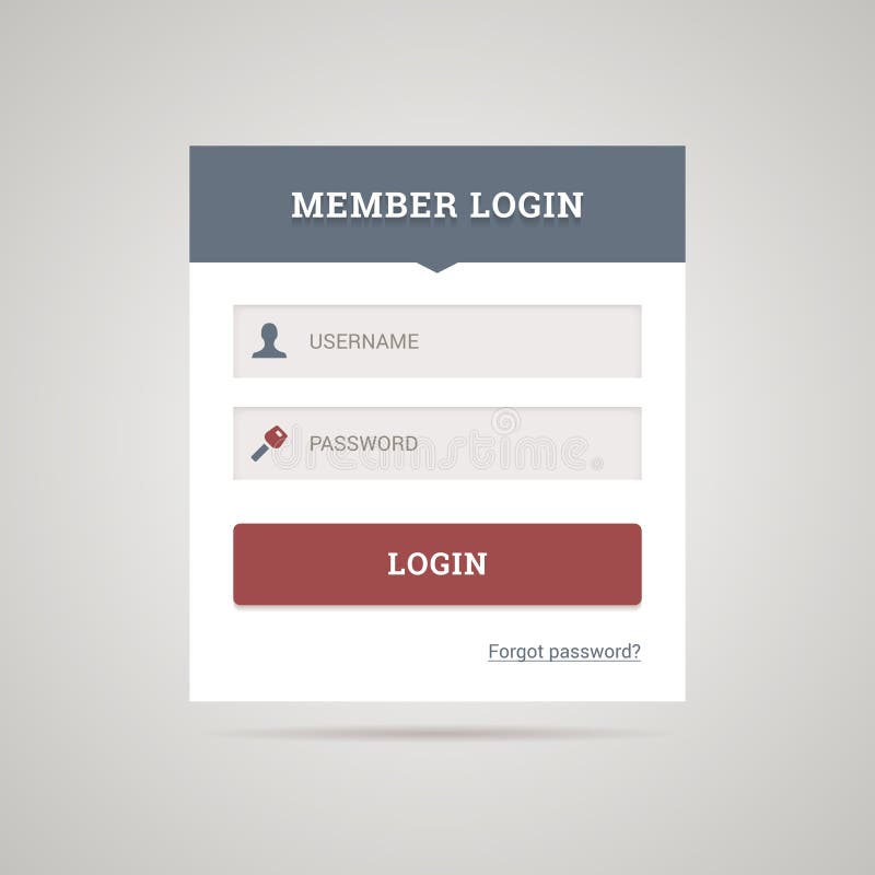 Forme plate de login illustration de vecteur. Illustration du connexion ...