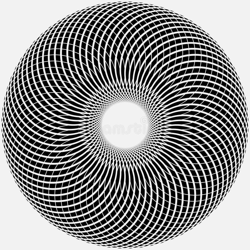 Forme Ronde Abstraite. Style De Monochrome Spirograph Illustration de ...
