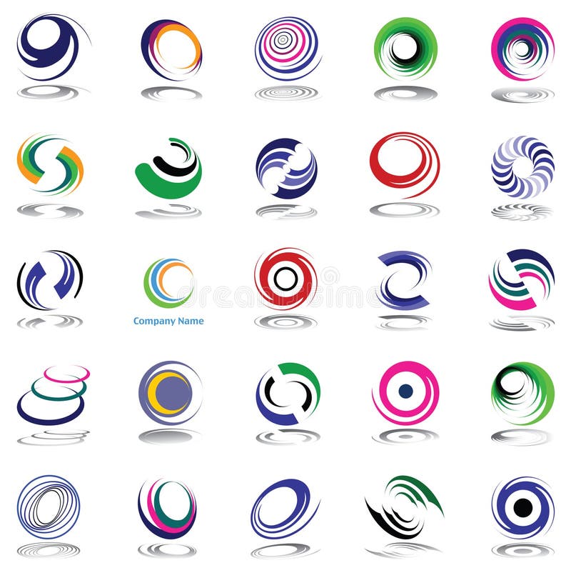 Forme ronde Logo Set 01 illustration de vecteur. Illustration du ...