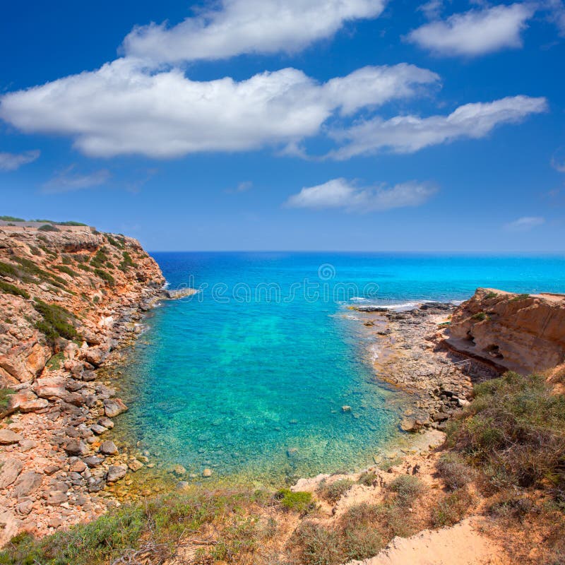 Formentera Cala En Baster in Balearic Islands of Spain Stock Image ...