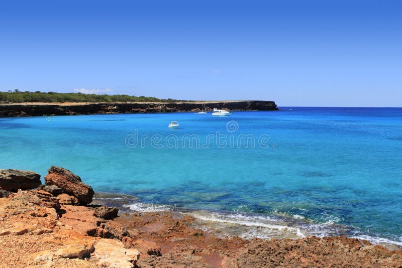 Formentera Cala En Baster in Balearic Islands of Spain Stock Photo ...