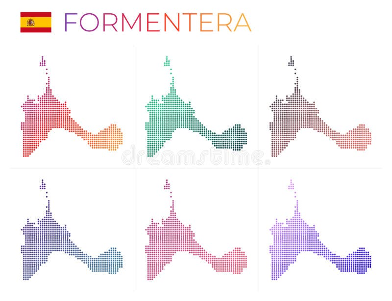 Formentera dotted map set. stock vector. Illustration of europe - 229463966