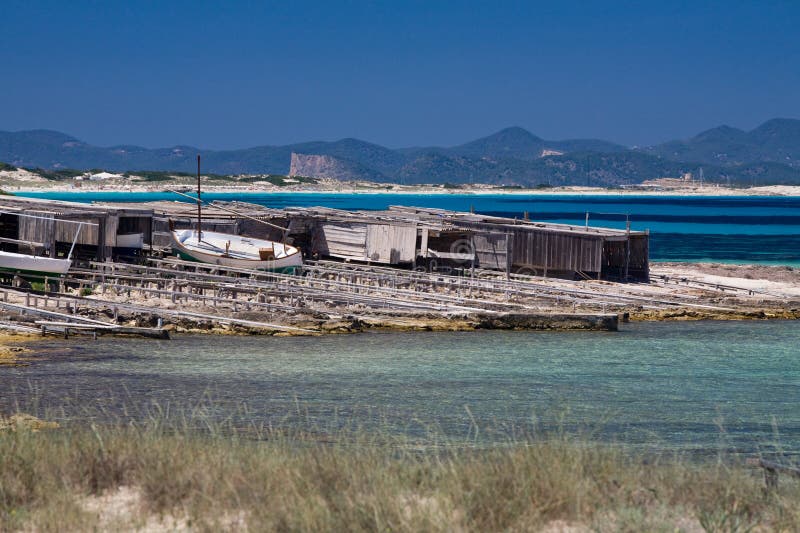 Formentera Fishing Boats in Dock Stock Image - Image of tropical ...