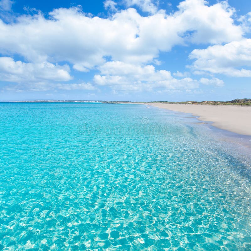 Formentera Llevant Tanga Turquoise Strand Stock Afbeelding - Image of ...