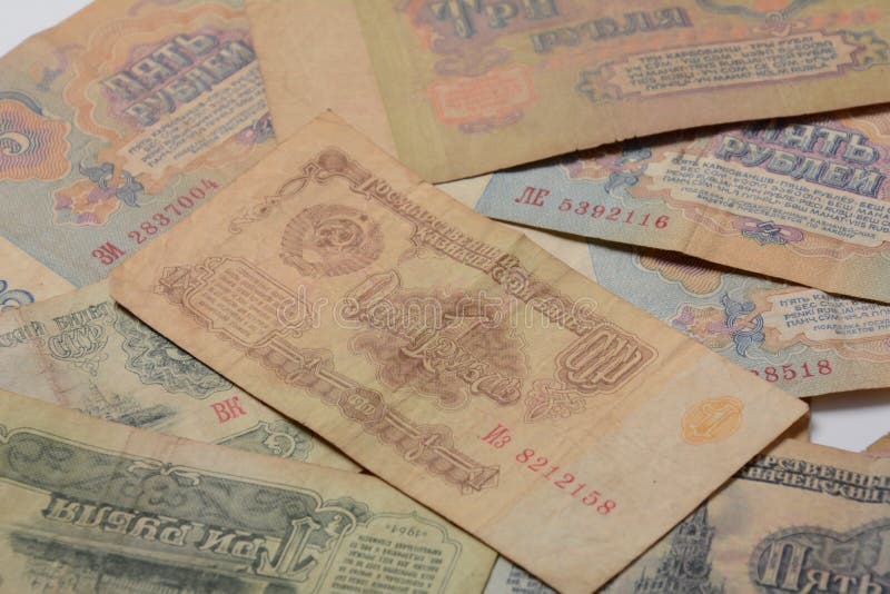 Soviet Ruble Banknotes , Former Currency of the Soviet Union Stock ...