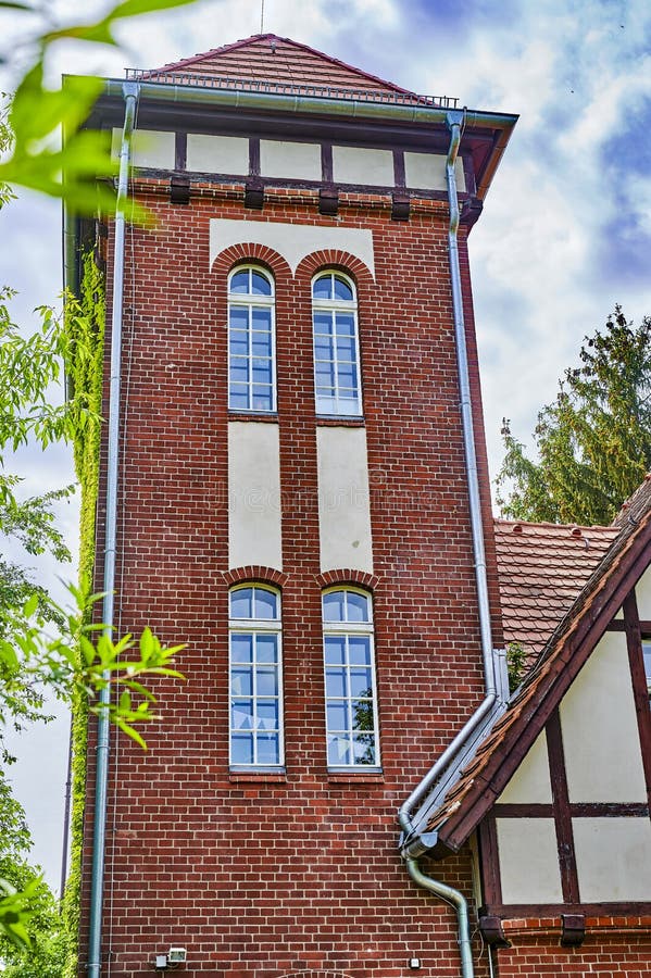 Former Historic Fire Station with a Brick Facade and Half-timbering ...