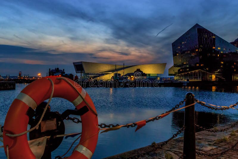 Former Liverpool Docks at Night, UK Editorial Photography - Image of ...