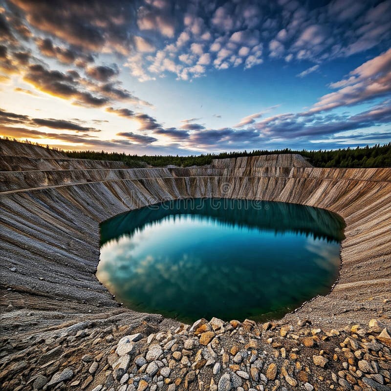 Former Mining Lake stock photo. Image of view, excavation - 350359724