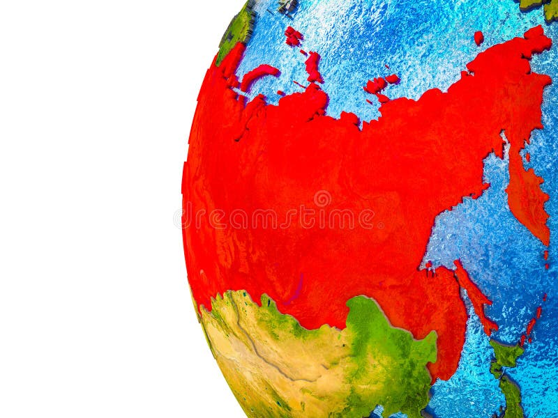 Former Soviet Union on 3D Earth Stock Illustration - Illustration of ...