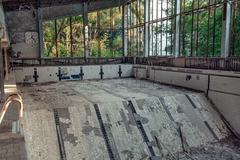 Former Swimming Pool in Pripyat Stock Photo - Image of atomic, broken: 151432130
