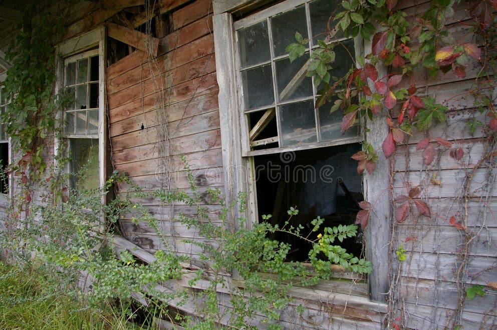 Missing Window Panes in an Abandoned Building Stock Photo - Image of ...