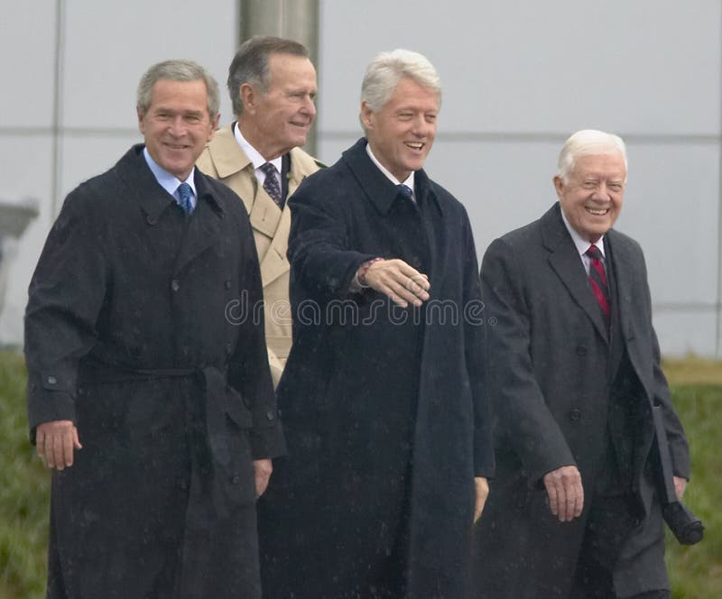 Former U.S. Presidents editorial stock image. Image of waving - 26279219