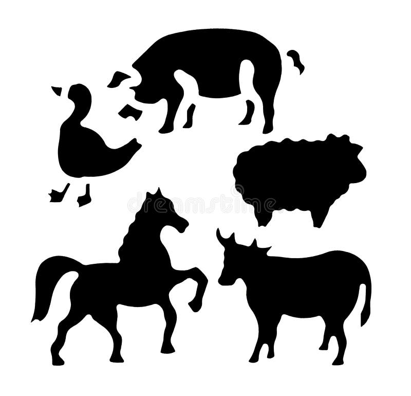 Formes animales de pochoir illustration stock. Illustration du grunge ...