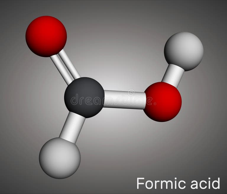 Formic Acid, Methanoic Acid CH2O2 Molecule. Molecular Model Stock ...