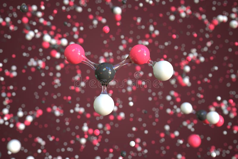 Formic Acid Molecule Made with Balls, Conceptual Molecular Model ...