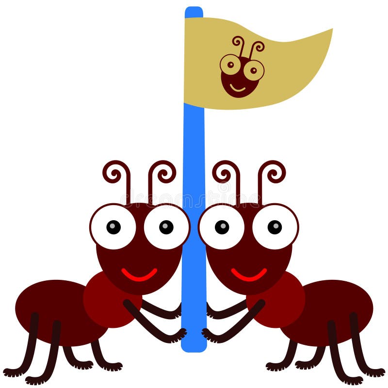 Formiche e una bandiera illustrazione di stock. Illustrazione di ...