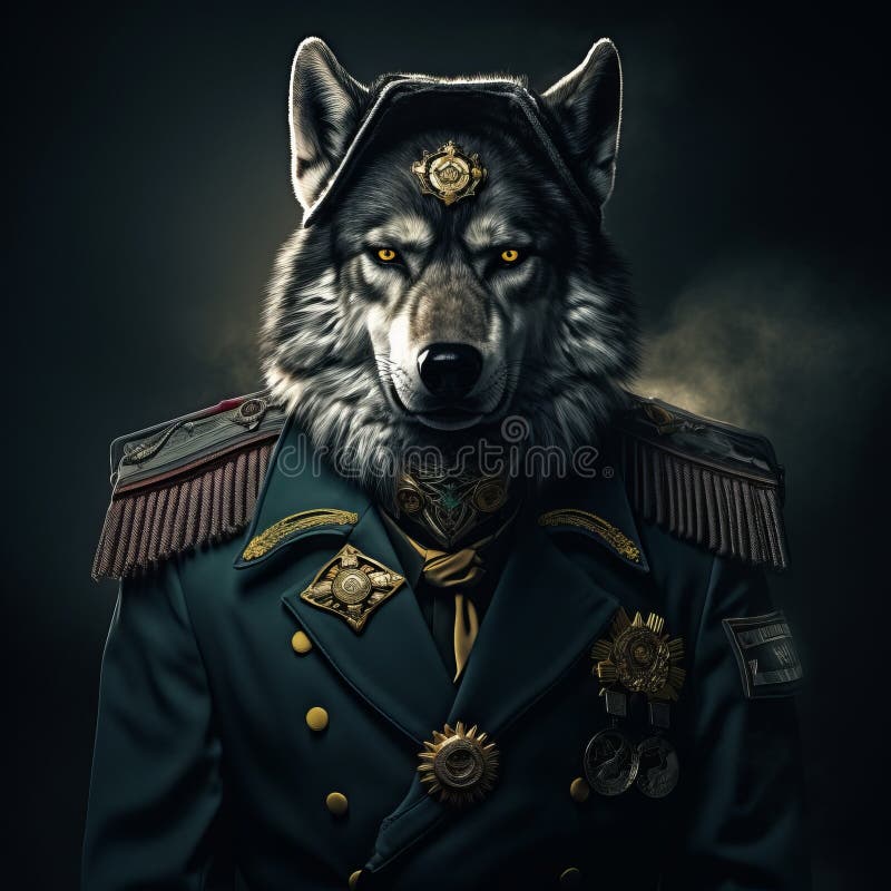 Wolf in Uniform: Commanding Presence Stock Photo - Image of respect ...