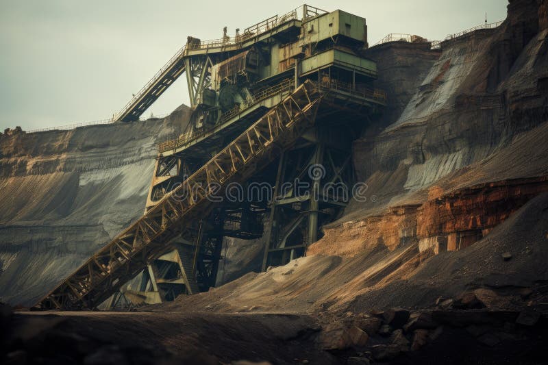 Formidable Quarry Machinery Mine Iron. Generate Ai Stock Image - Image ...