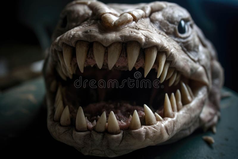 Formidable Teeth Ready To Rip and Shred Sticking Out of an Overwhelming ...