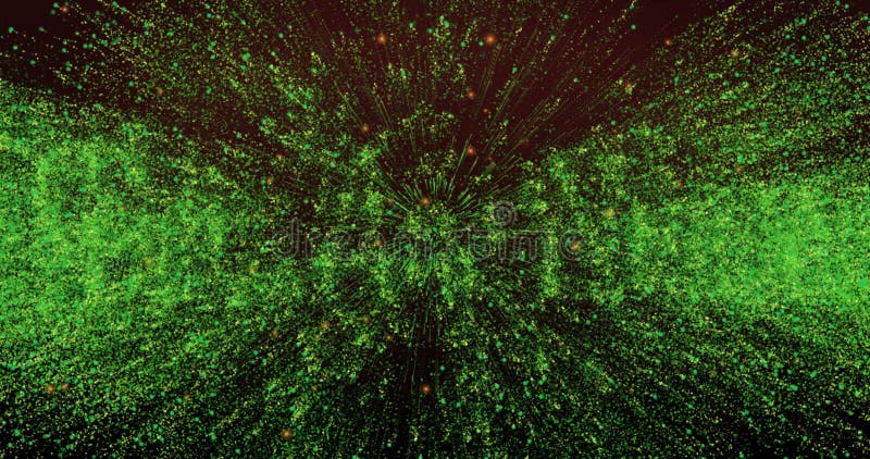 Forming Abstract Patterns, Green Particles in Data Visualization ...