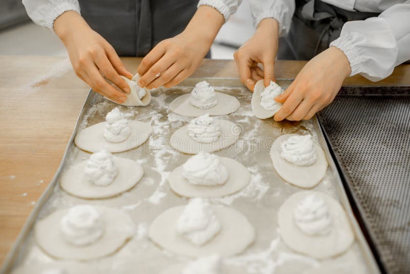 Forming Buns at the Manufacturing Stock Photo - Image of baker, bake ...