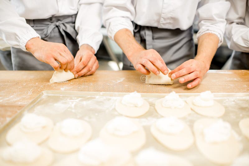 Forming Buns at the Manufacturing Stock Photo - Image of closeup ...