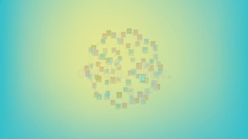 Forming Circular Pattern, Colorful Squares Moving, Data Processing ...