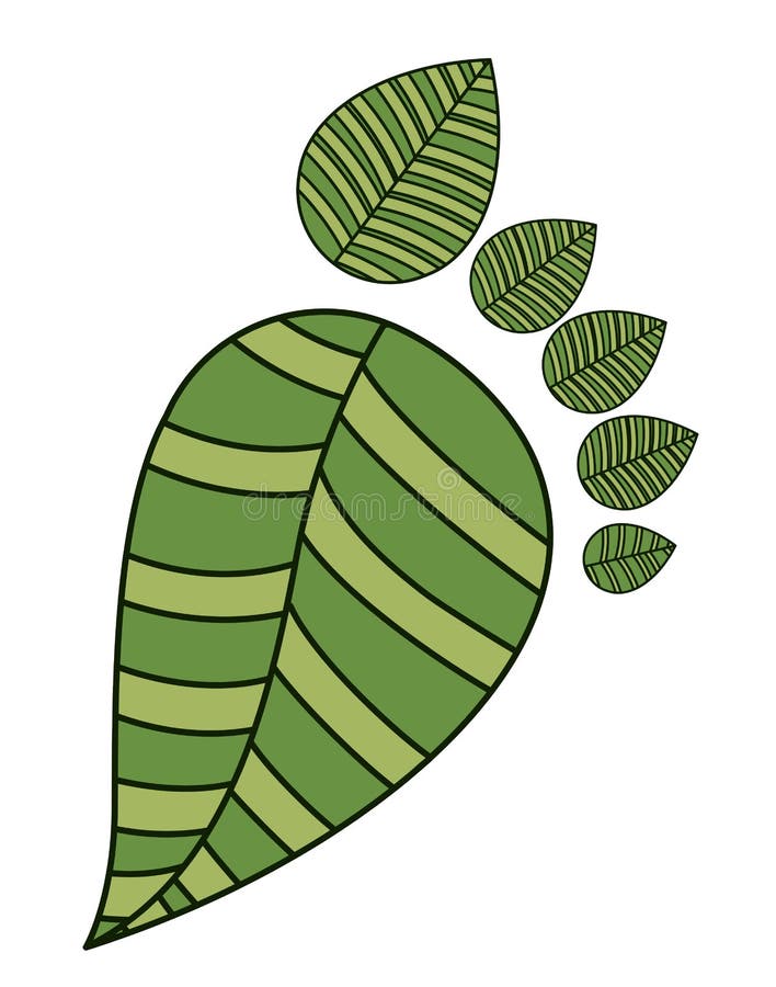 Forming Leaves a Footprint Isolated Icon Design Stock Vector ...