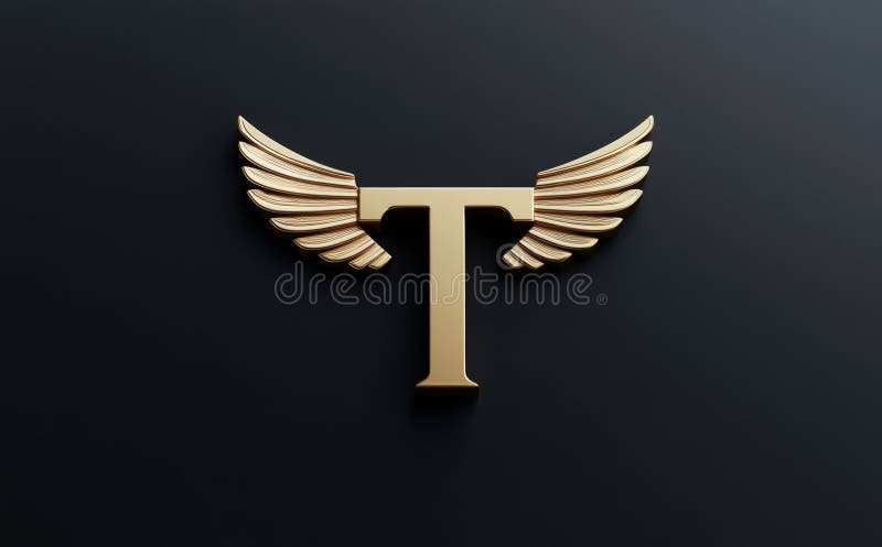 Forming a Logo are Symmetrical Shiny Metallic Gold Wings Stock Photo ...