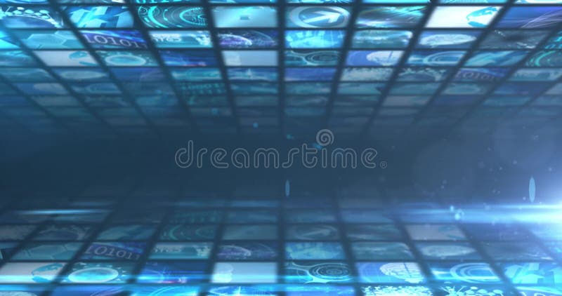 Forming Receding Digital Grid Extending through Virtual Tunnel, with ...