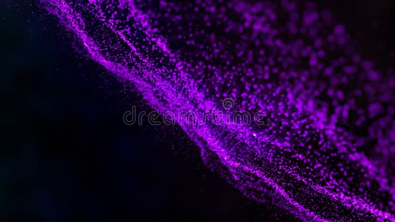 Forming Wave Patterns, Purple Particles in Abstract Digital Animation ...