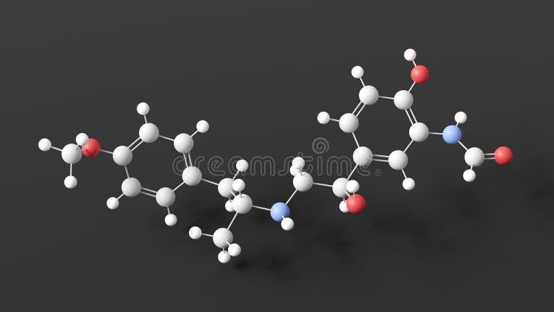 Formoterol Molecular Structure, Bronchodilator, Ball and Stick 3d Model ...