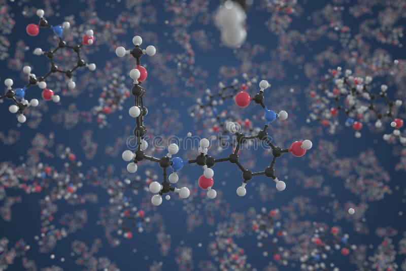 Formoterol Molecule Made with Balls, Scientific Molecular Model ...