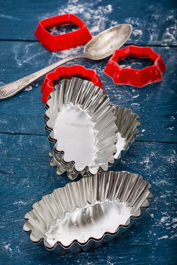 Forms for baking stock image. Image of recipe, process - 43584893