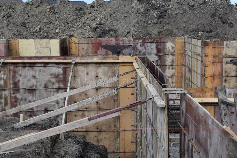 Forms at a Building House Site To Create a Foundation Stock Photo ...