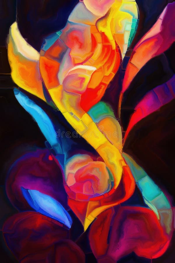 Evolving Colored Forms stock illustration. Illustration of expressive ...