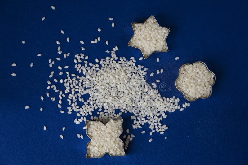 Forms with rice. stock photo. Image of shapes, flower - 120213456
